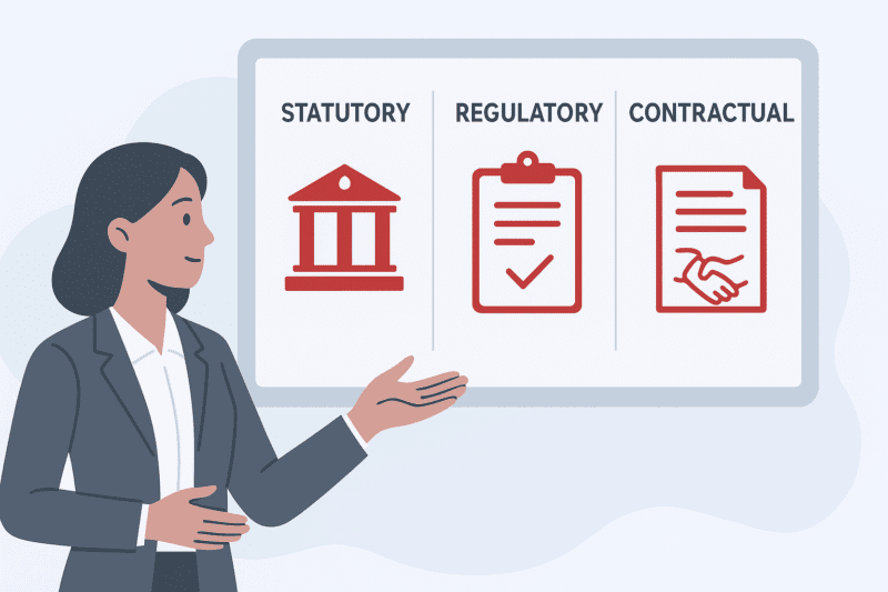 Statutory vs Regulatory vs Contractual Compliance: Key Difference